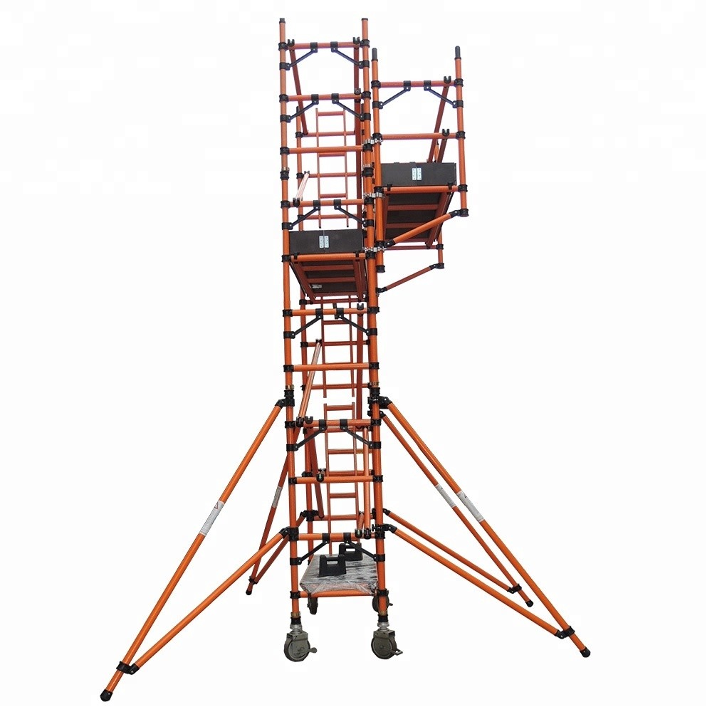 Vertical Ladder Frame Mobile Scaffold , GRP Suspended Scaffold Tower